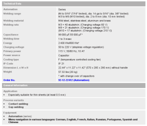 CDMI 2402 Technical Data Sheet - Complete Stud Welding